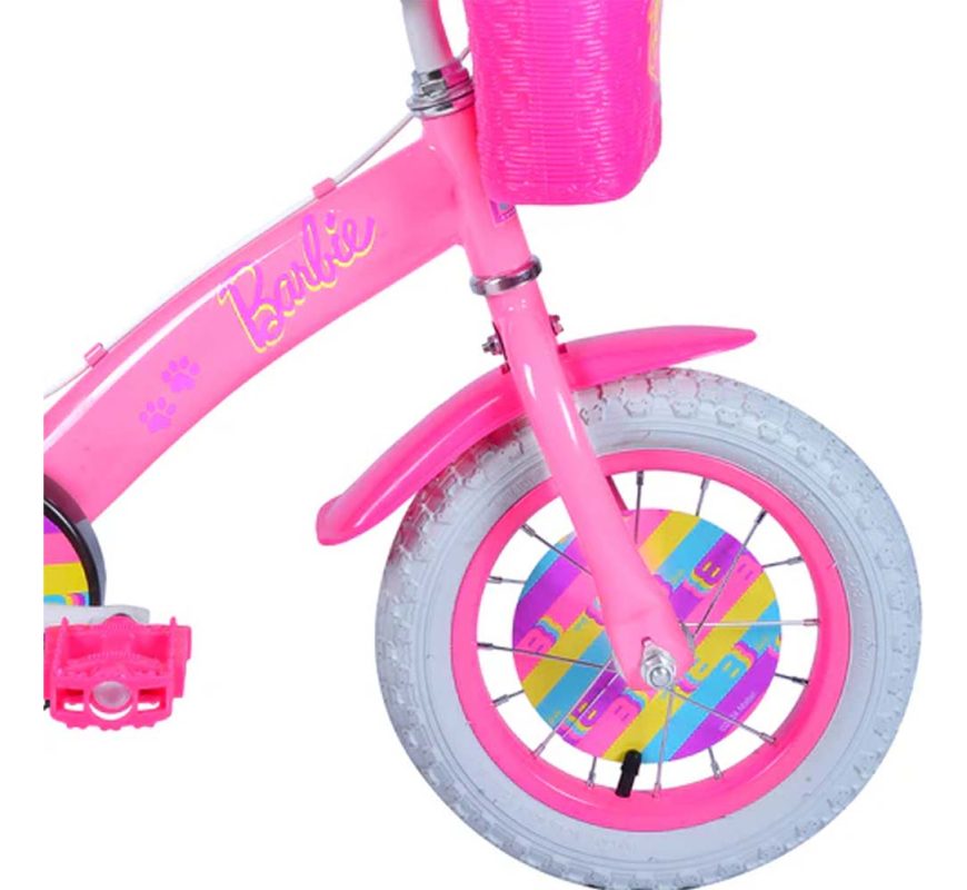 Bicicleta Barbie Niña Rodado 12 Color Rosado Y Blanco Albion - Albion Haus