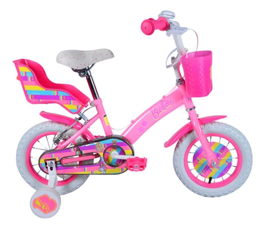 Bicicleta Barbie Niña Rodado 12 Color Rosado Y Blanco Albion - Albion Haus
