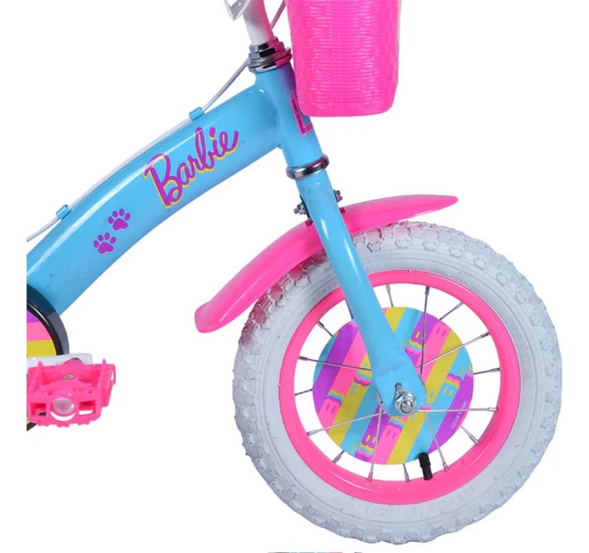 Bicicleta Barbie Niña Rodado 12 Color Rosado Y Blanco Albion - Albion Haus